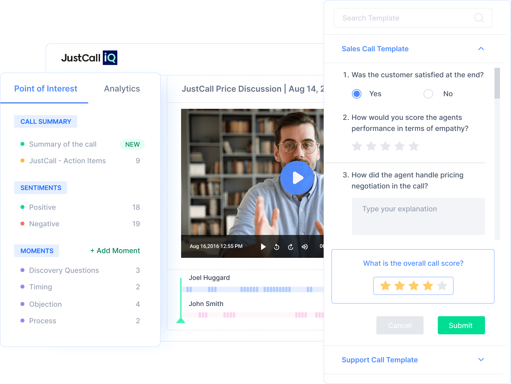 Manual Call Scoring for Enhanced Agent Evaluation & Coaching